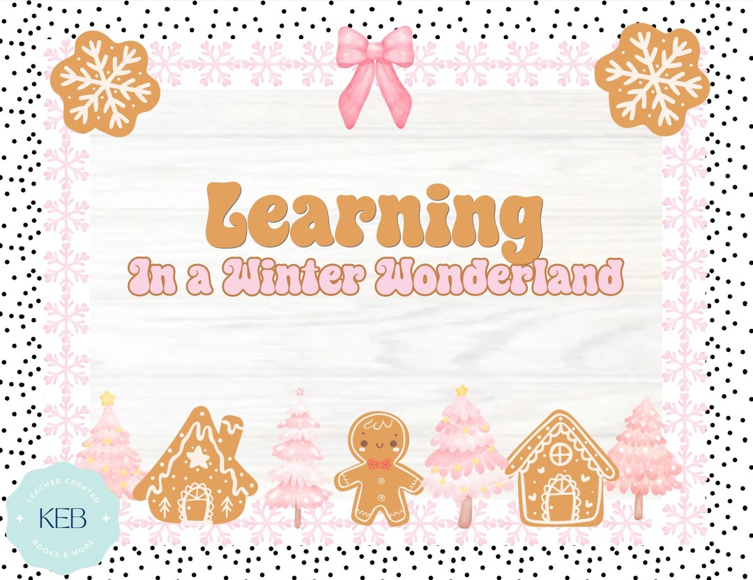 Pink Winter Wonderland Gingerbread Bulletin Board Kit - Etsy