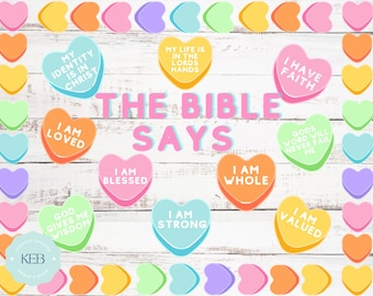 Biblical Affirmation Rainbow Bulletin Board Kit - Etsy