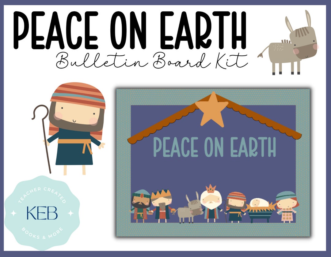 Peace on Earth Christmas Nativity Bulletin Board Kit - Etsy