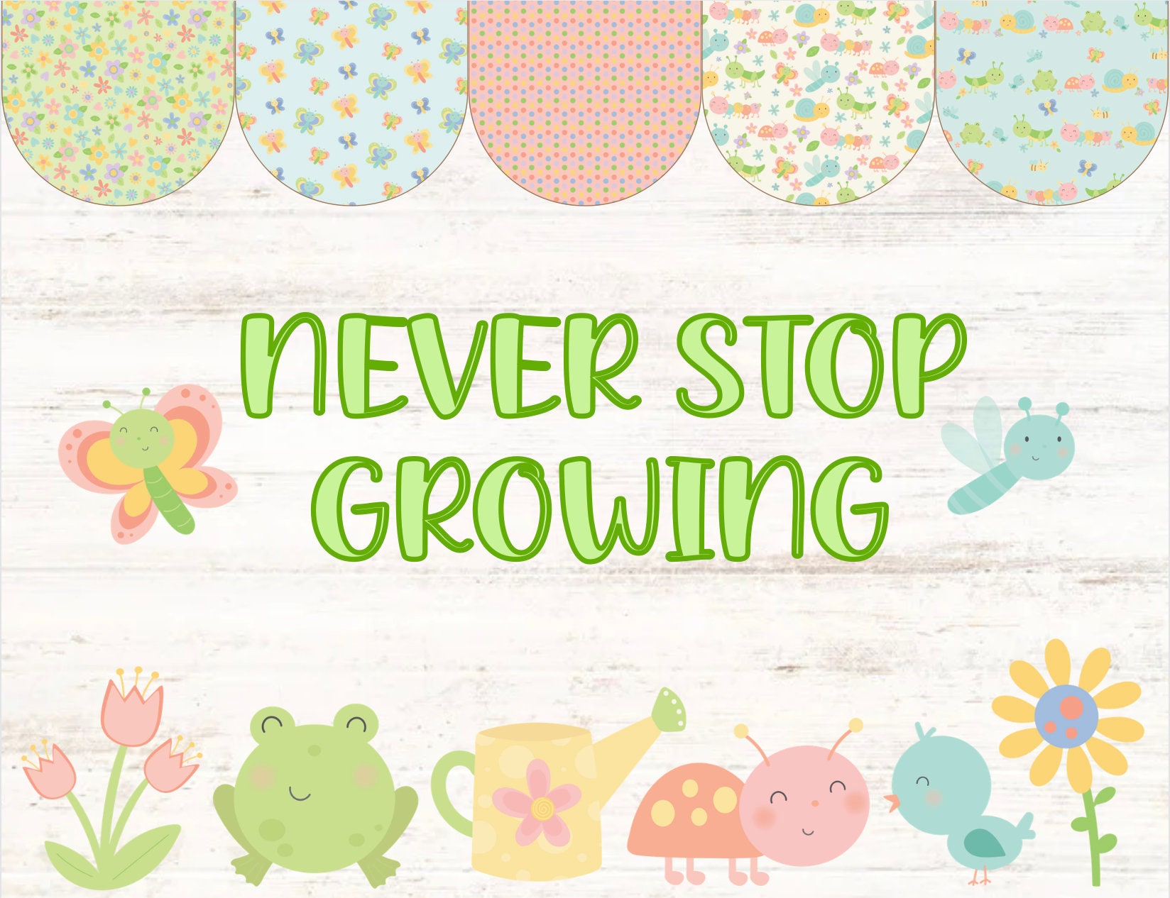 Never Stop Growing Spring Bulletin Board Kit - Etsy