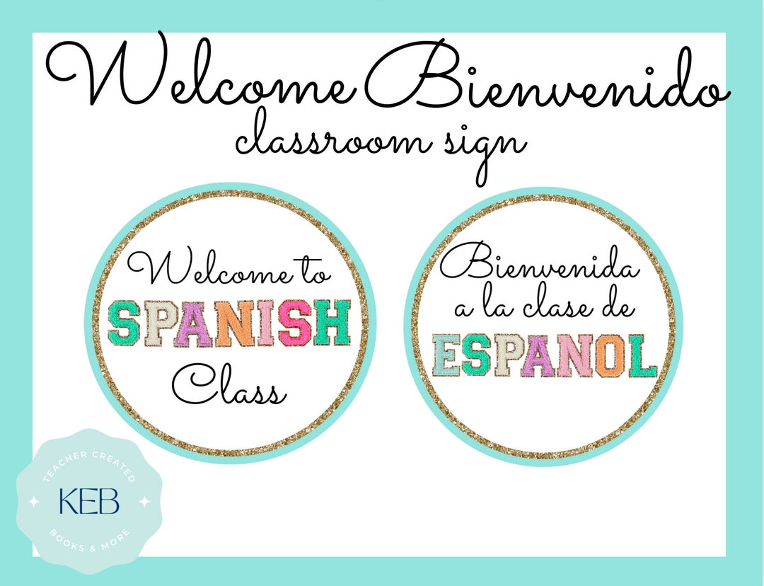 Welcome to Spanish Class Sign in English and Espanol - Etsy