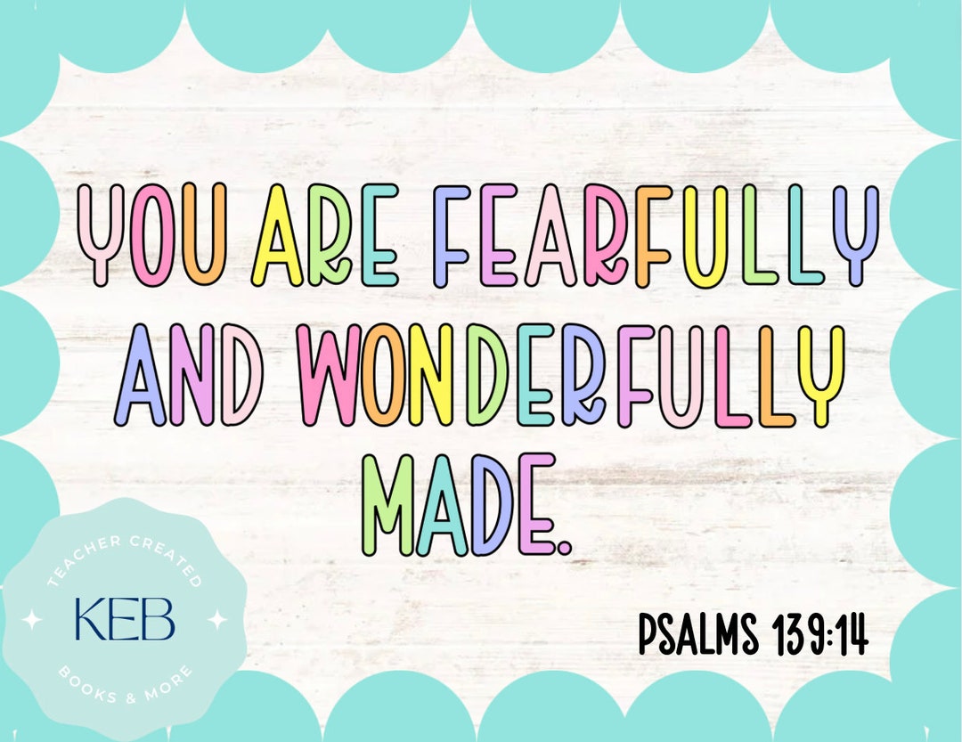 Fearfully and Wonderfully Made Psalms Bright Bulletin Board Kit - Etsy