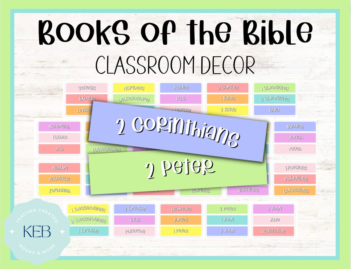 66 Printable Books of the Bible for Classroom Decor & - Etsy