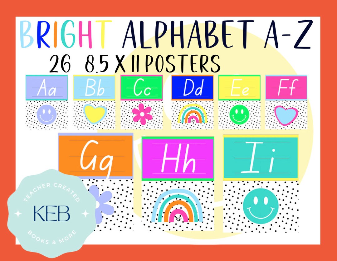 Bright Dotted Alphabet Posters - Etsy