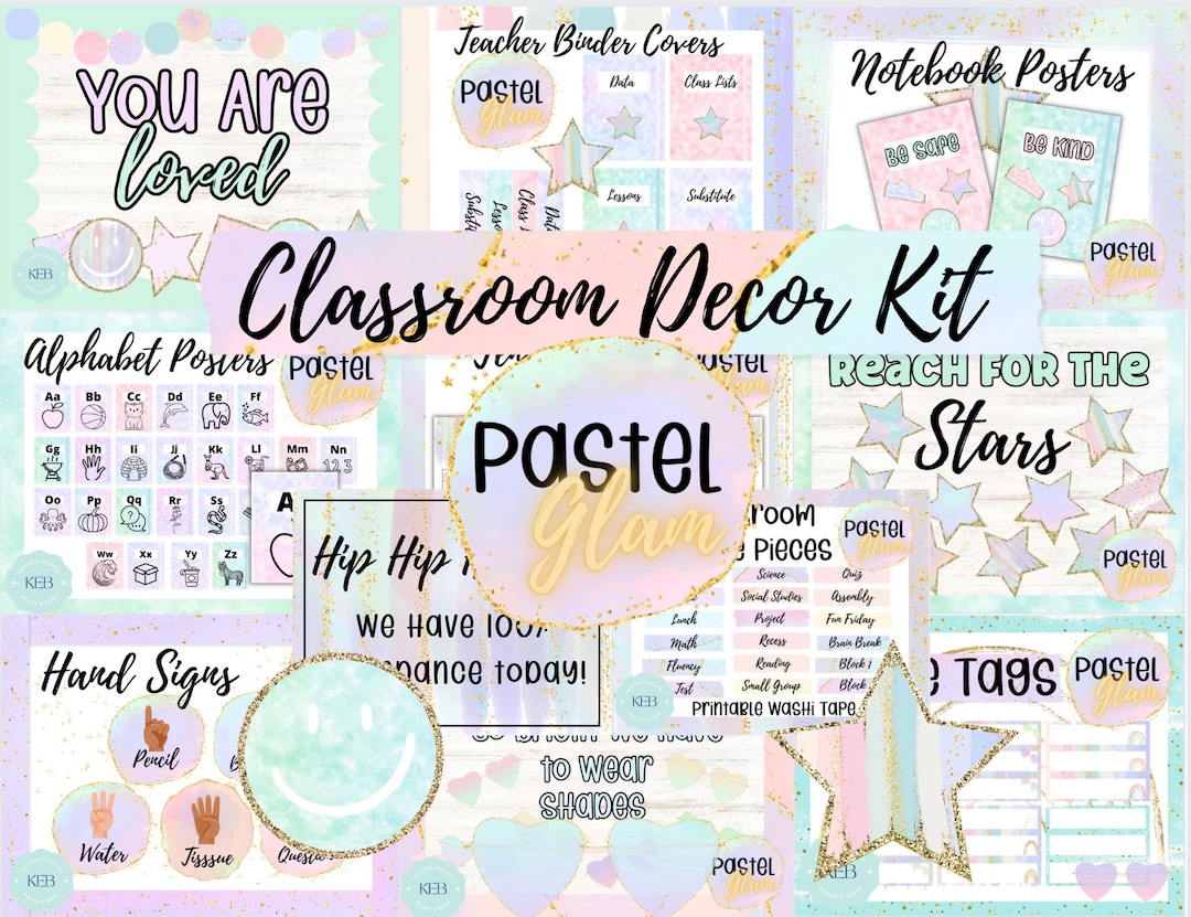 Pastel Glam Classroom Decor Kit Bundle - Etsy