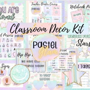Pastel Glam Classroom Decor Kit Bundle - Etsy