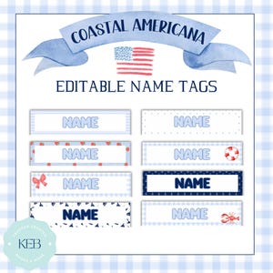 Coastal Americana Classroom Decor Kit | Digital Download | Calm ...