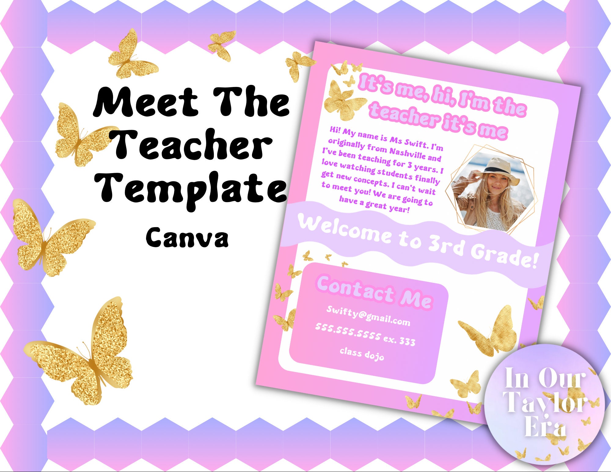 Meet the Teacher Canva Template - Etsy