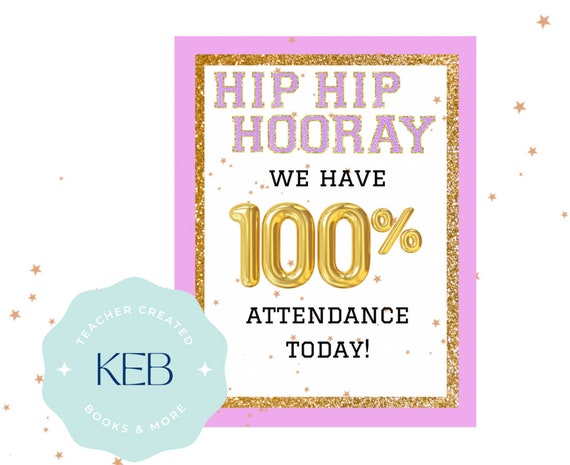 Varsity Glitter School Attendance Poster - Etsy