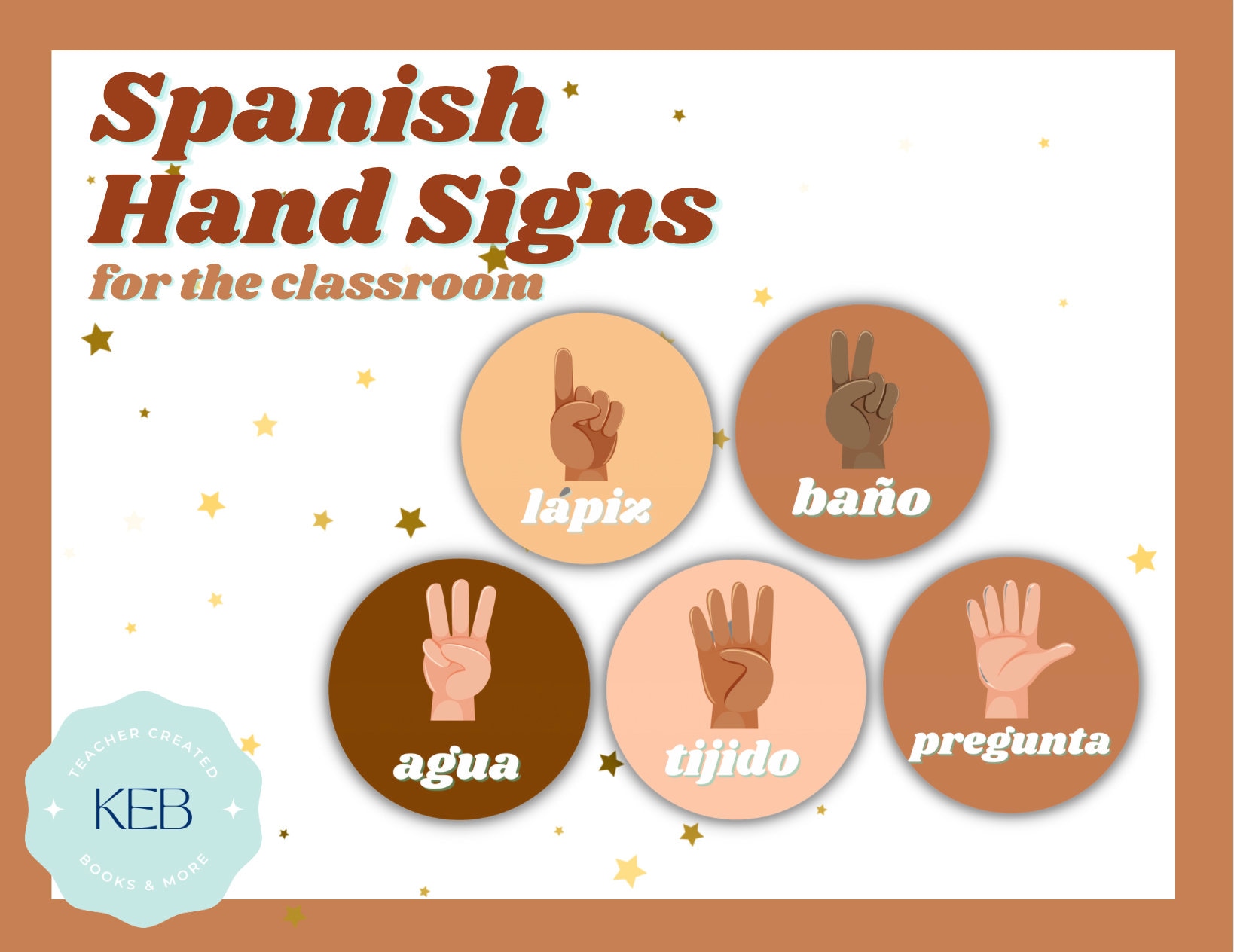 Carteles de señales con la mano neutral en español para el aula - Etsy ...