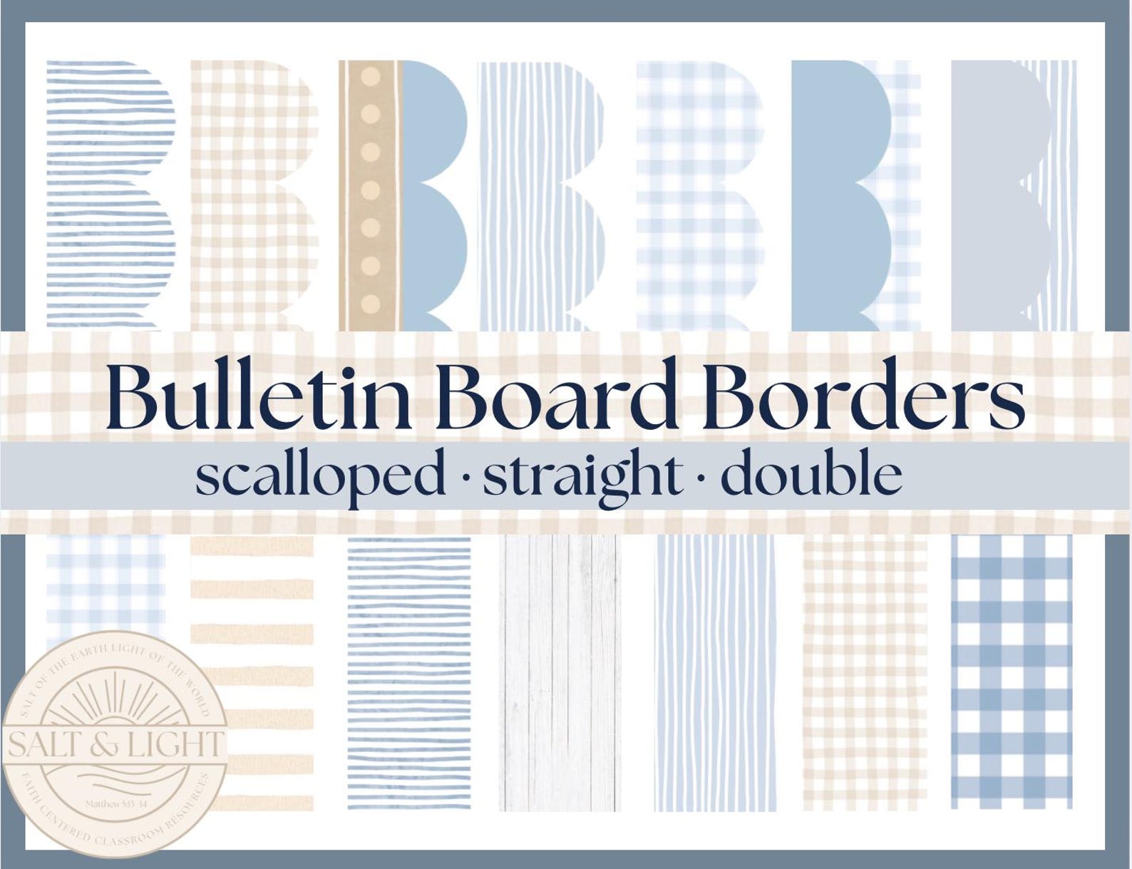 Bulletin Board Borders Printable | Neutral Blue Classroom Decor ...