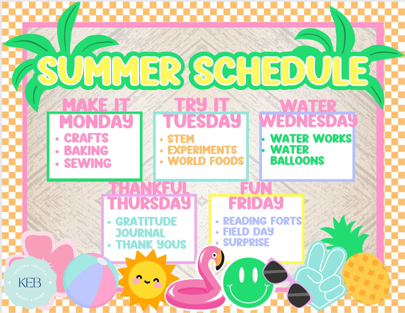 Editable Summer School / Camp Schedule Classroom Bulletin Board Kit - Etsy
