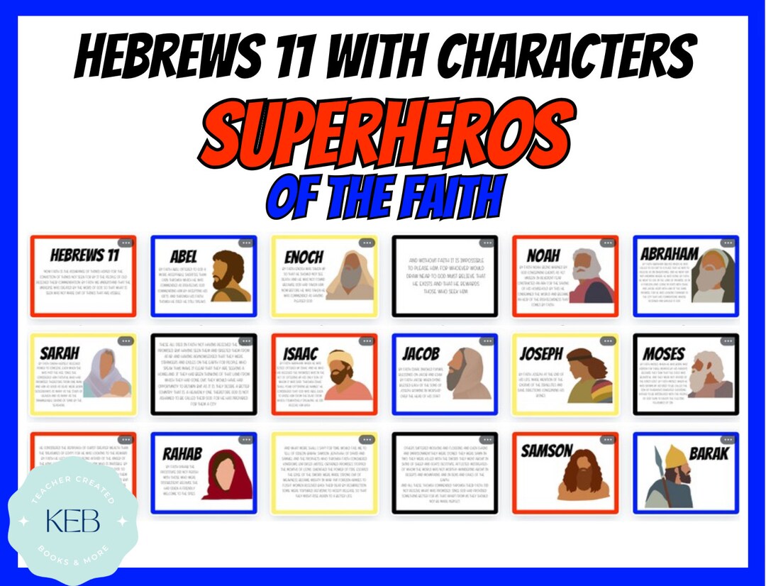 Hebrews 11 Superheros of Faith Scripture and Hand Drawn Art - Etsy