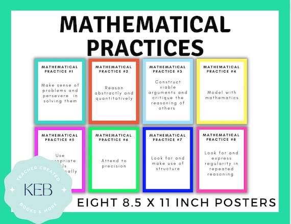 Eight Bright Mathematical Practice Posters - Etsy