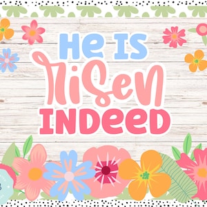 He is Risen Easter Bulletin Board Resurrection Classroom Door Decor ...