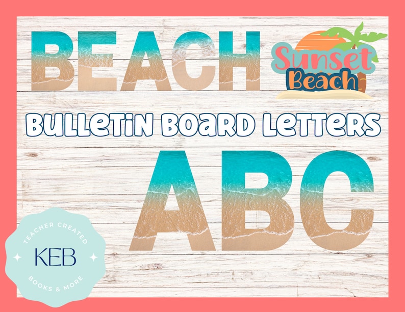 Sunset Beach Bulletin Board Letters A-Z - Etsy