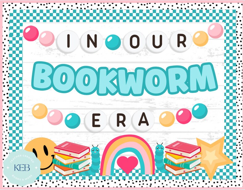 2 in Our Bookworm & Reading Era Classroom Bulletin Board Kit - Etsy