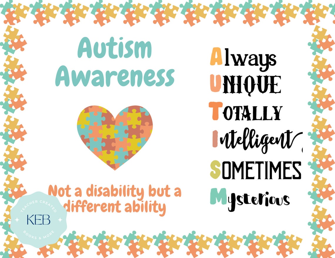 Autism Awareness Bulletin Board Kit - Etsy