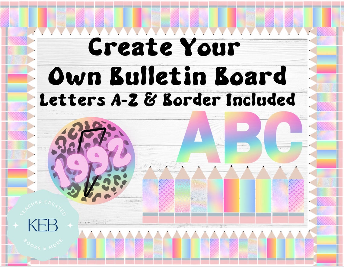 1992 Retro Rainbow Cheetah Classroom Decor Kit Bundle With 12 - Etsy