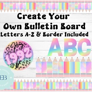 1992 Retro Rainbow Cheetah Classroom Decor Kit Bundle With 12 Products ...