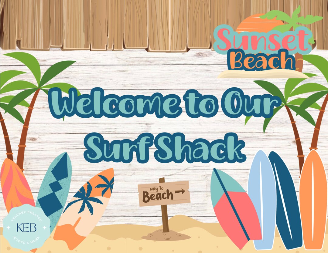 Welcome to Our Surf Shack Sunset Beach Bulletin Board Kit - Etsy