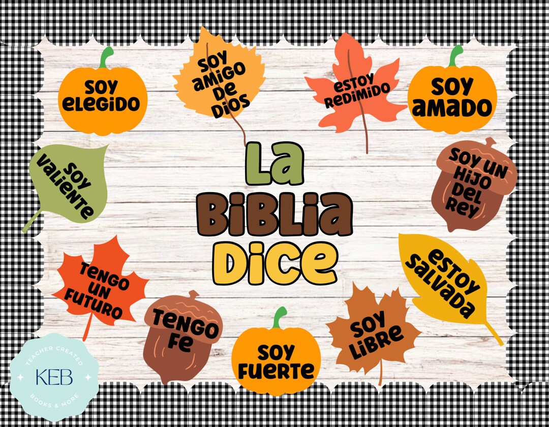 La Biblia Dice Spanish Biblical Affirmation Fall Pumpkin Bulletin Board ...