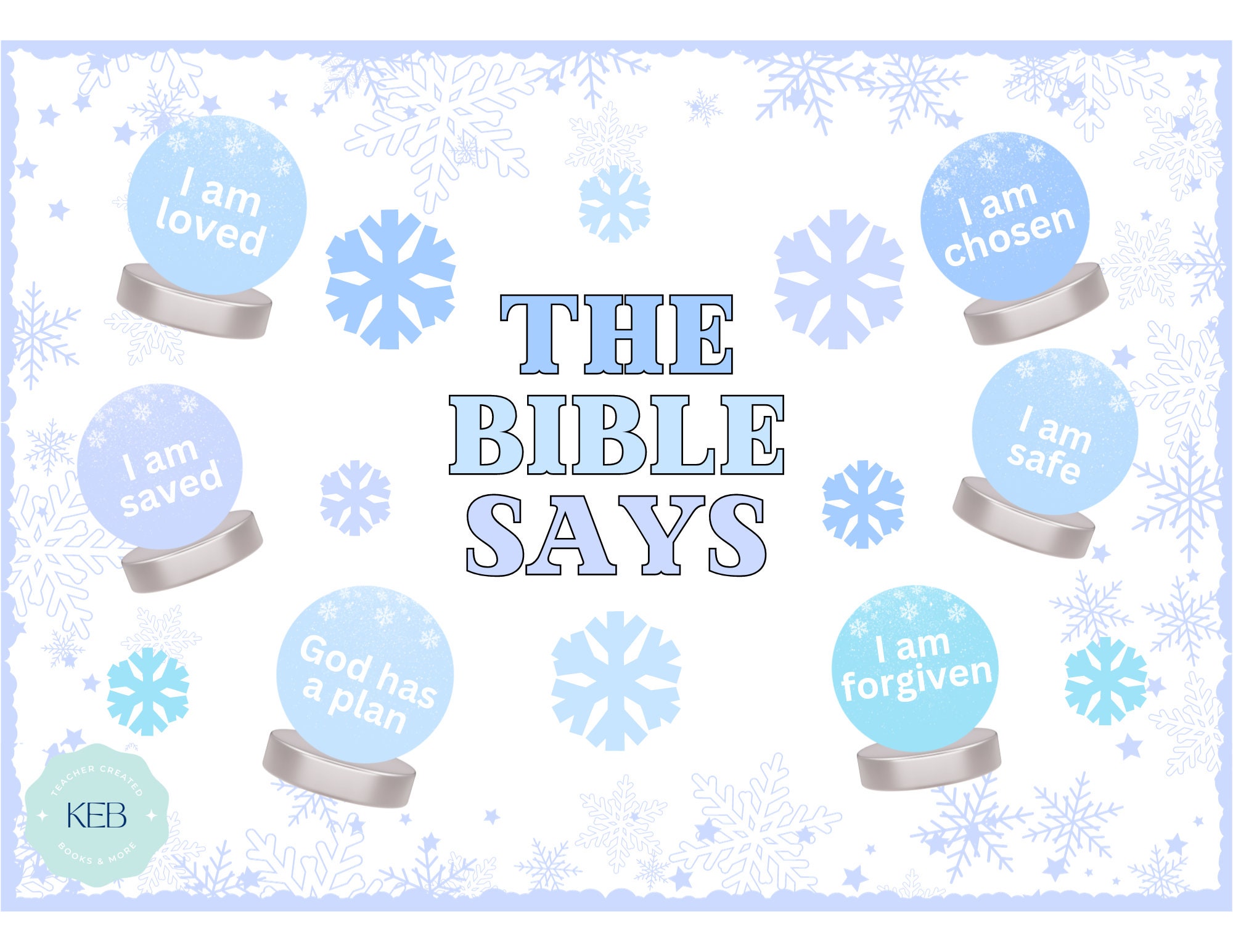 Bible Affirmation Bulletin Board Bundle for All Seasons | Christian ...