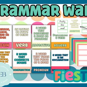 Fiesta English Grammar Wall Kit for the Classroom - Etsy