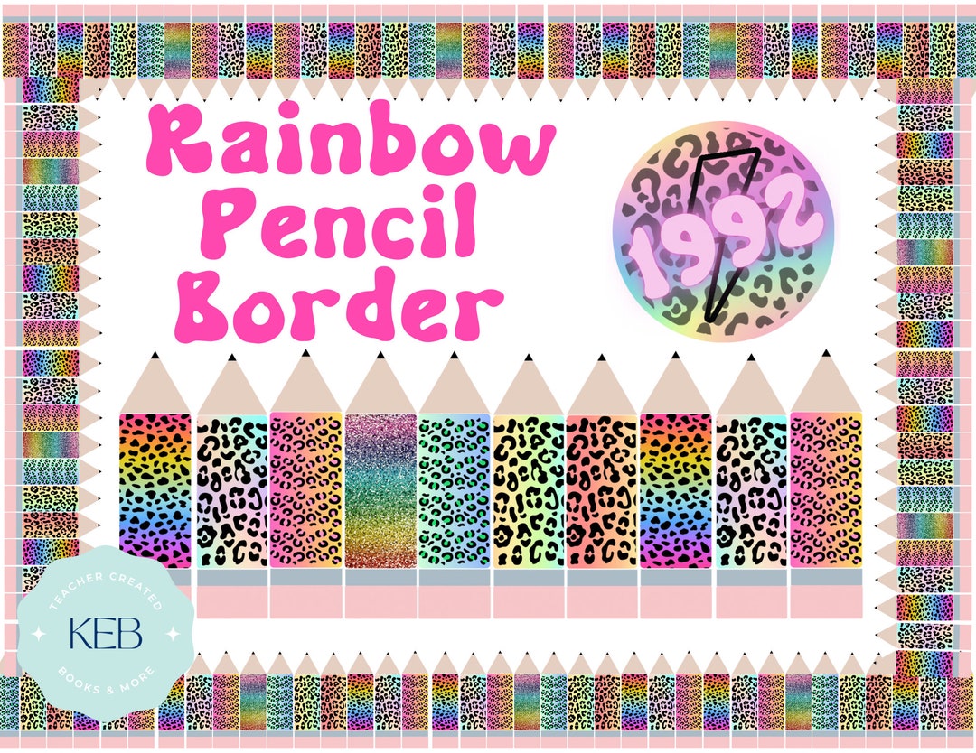 1992 Rainbow Pencil Borders for Bulletin Boards - Etsy