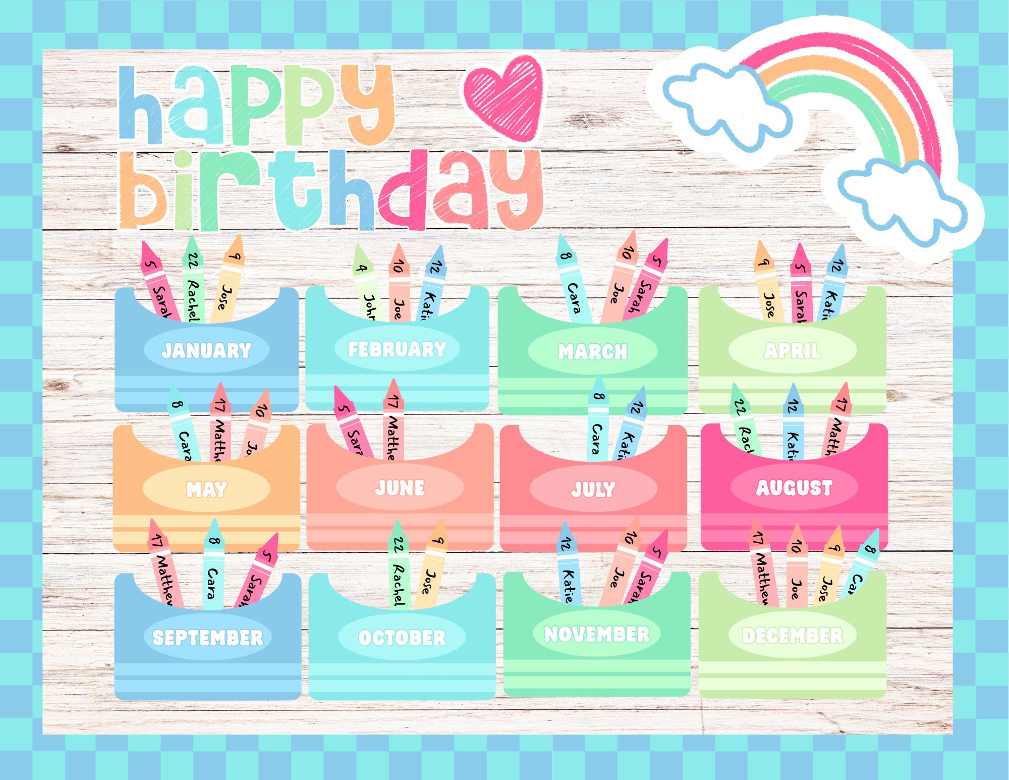 Sunshine Bright Crayon Box Birthday Display | Rainbow Classroom Decor ...