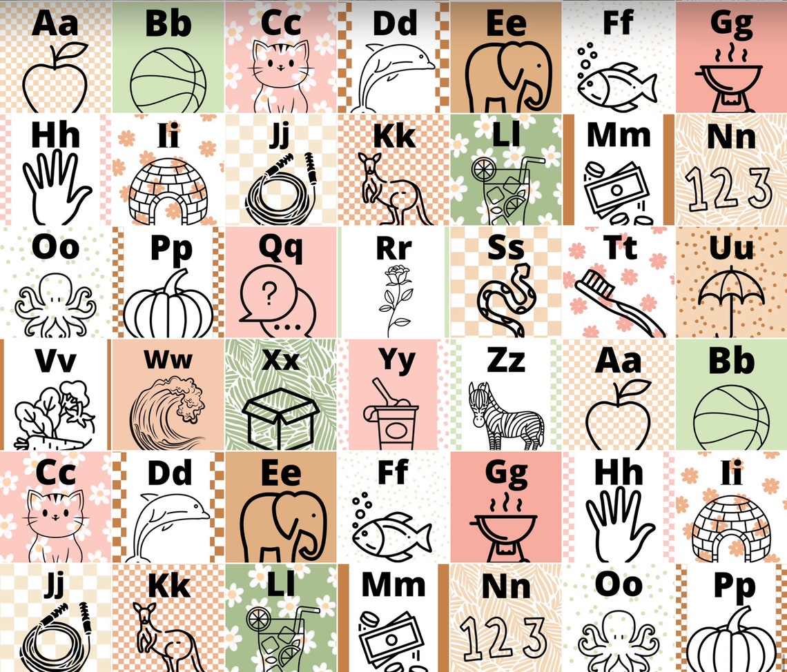 Neutral Alphabet Plant Posters A-Z No Cut 8.5 X 11 - Etsy