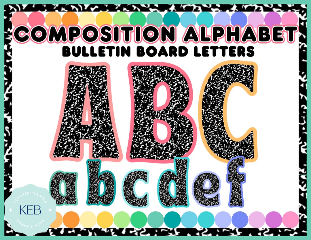 Composition Alphabet Bulletin Board Letters A-Z - Etsy