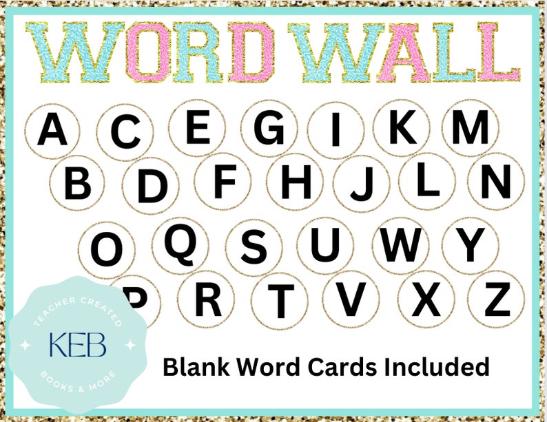 Varsity Glitter Word Wall Kit - Etsy