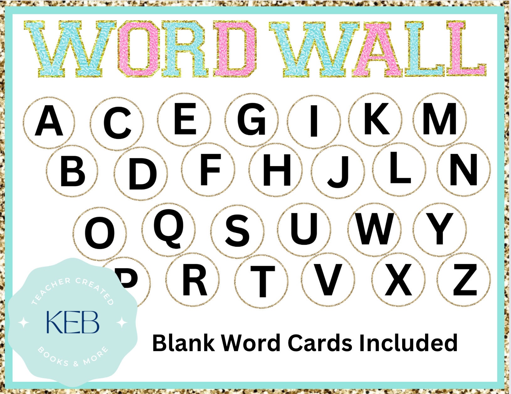 Varsity Glitter Word Wall Kit - Etsy