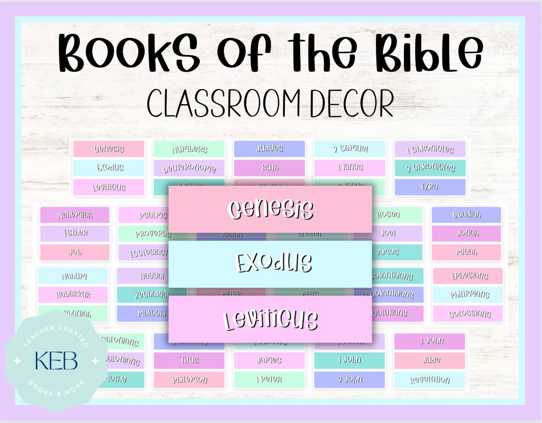 66 Printable Books of the Bible for Classroom Decor & Memorization ...