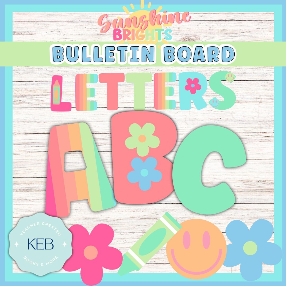 Sunshine Brights Bulletin Board Letters | A-Z Classroom Decor ...