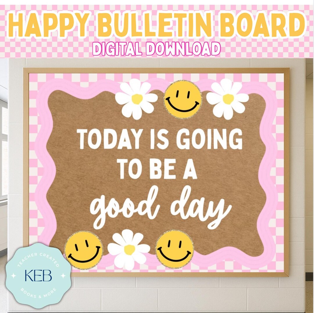 Good Day Bulletin Board Kit | Happy Face Daisy Classroom Decor | School ...