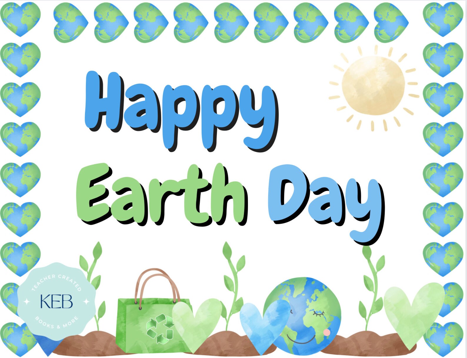 Happy Earth Day Bulletin Board Kit - Etsy
