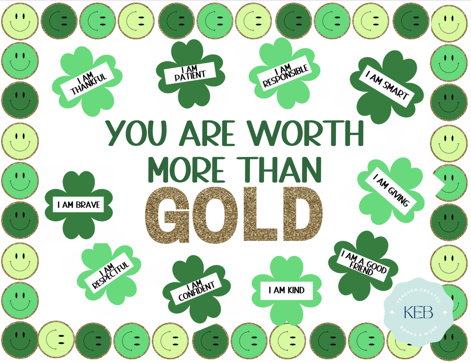 St Patrick’s Affirmation March Bulletin Board - Etsy