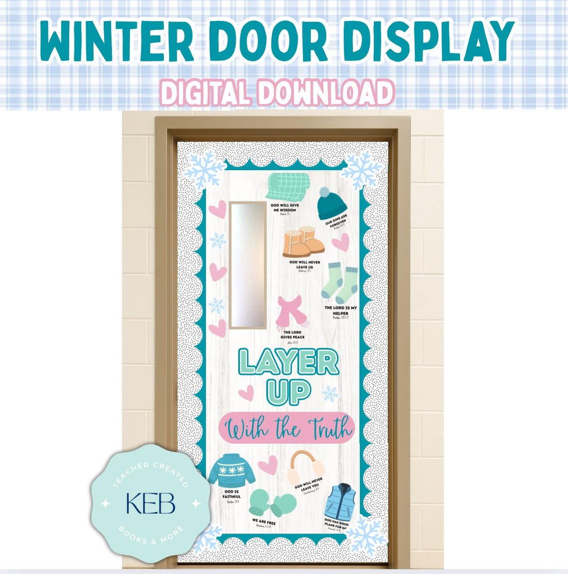 Christian Bulletin Board | Winter Blue Biblical Promises | Elementary ...