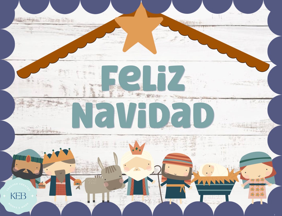 Feliz Navidad Spanish Christmas Nativity Bulletin Board Kit - Etsy