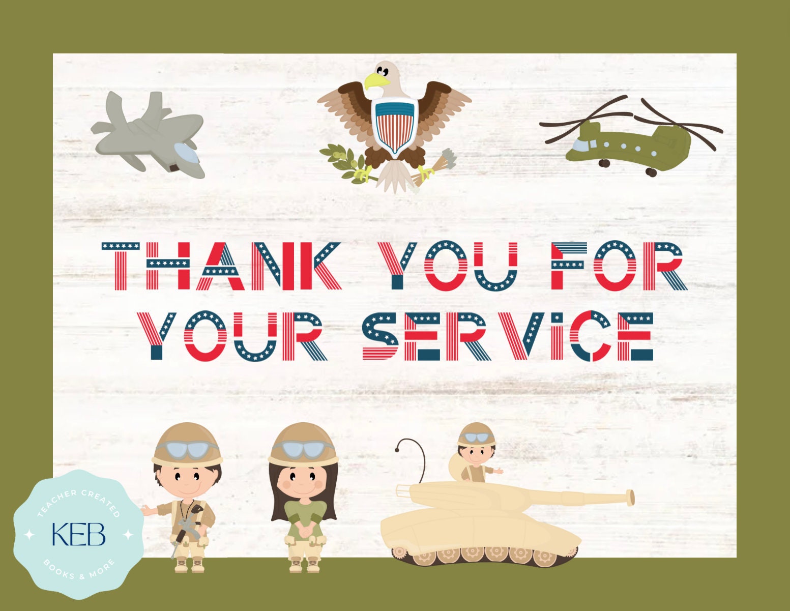 Thank Your for Your Service Military Memorial Bulletin Board Kit - Etsy