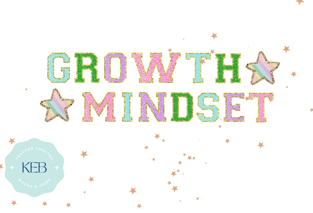 Rainbow Varsity Glitter Growth Mindset Bulletin Board Letters - Etsy