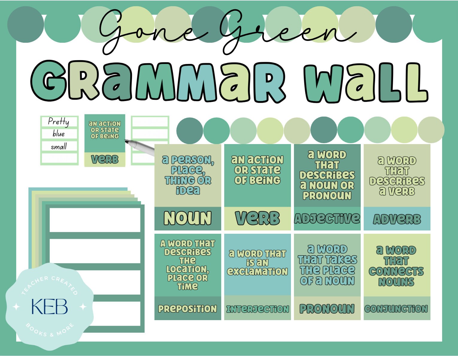Gone Green Grammar Wall Kit for the Classroom - Etsy