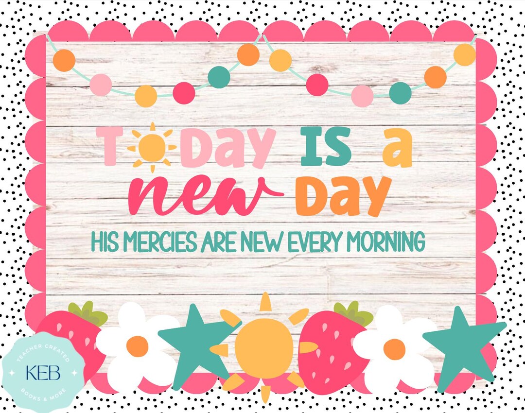New Day New Morning Mercies Bible Christian Bulletin Board Kit - Etsy