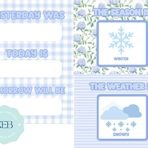 Preppy Blue Hydrangea Calendar Kit - Etsy