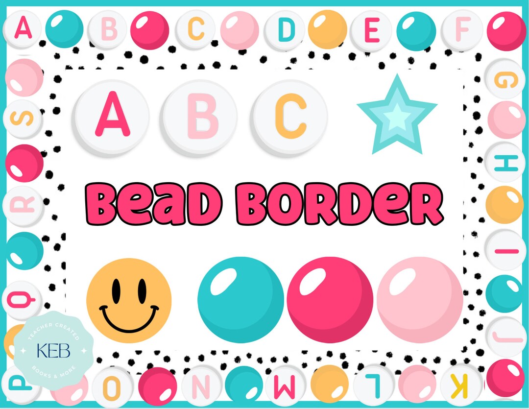 ABC Letter Bead Bulletin Border - Etsy