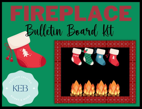 Christmas Fireplace Bulletin Board Amazon.com: Christmas Bulletin