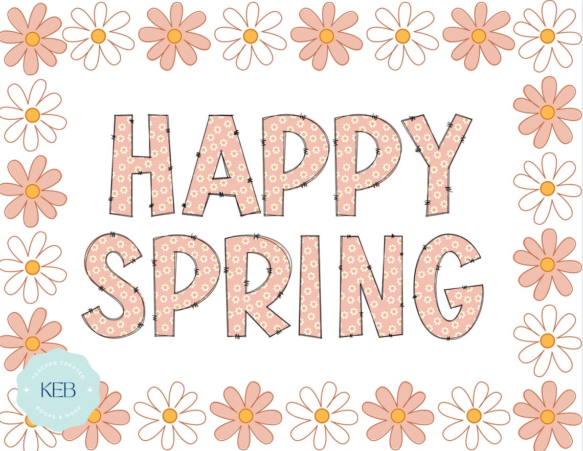 Happy Spring Bulletin Board Kit - Etsy