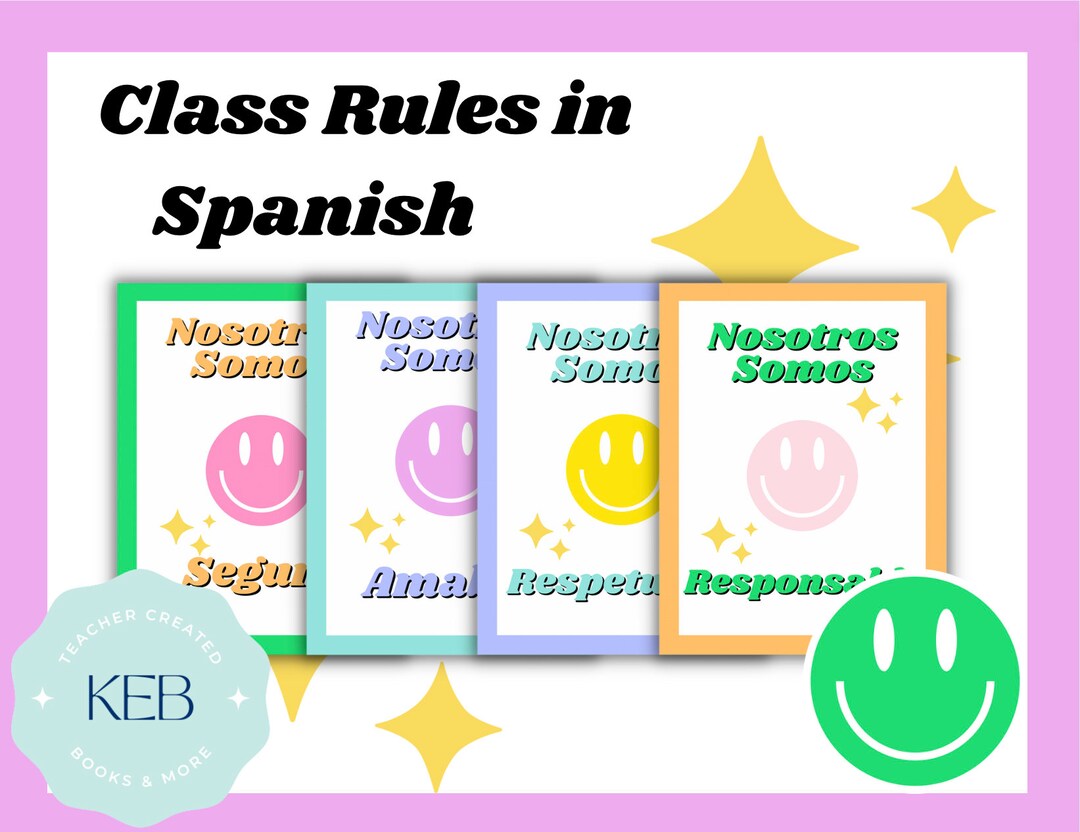 Class Rules in Spanish - Etsy